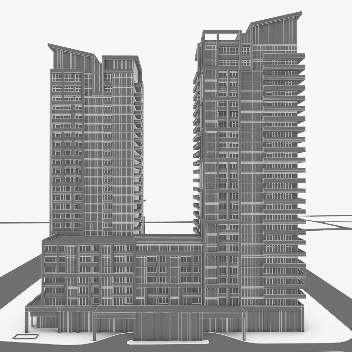 Residential Tower Complex 02 by harumscarum | 3DOcean