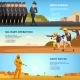 Banners Set with Illustrations of Military, Vectors | GraphicRiver