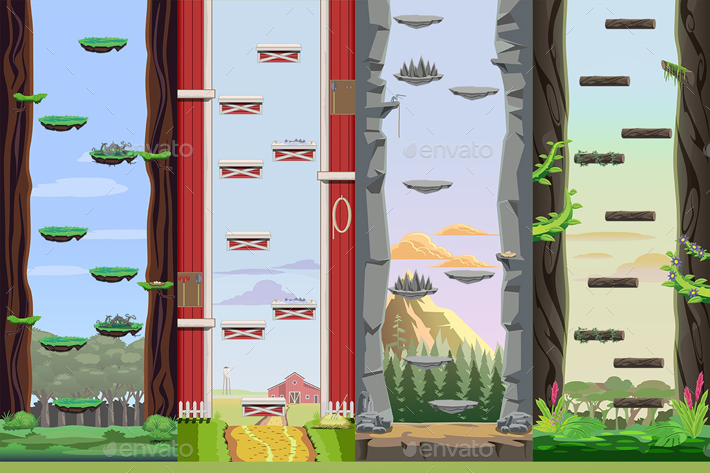 Vertical Jump Backgrounds, Game Assets | GraphicRiver