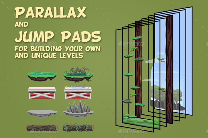 Vertical Jump Backgrounds, Game Assets | GraphicRiver