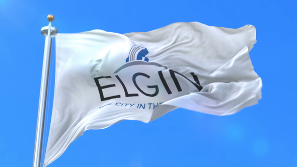 Flag of Elgin City of Illinois in United States of America, Motion Graphics