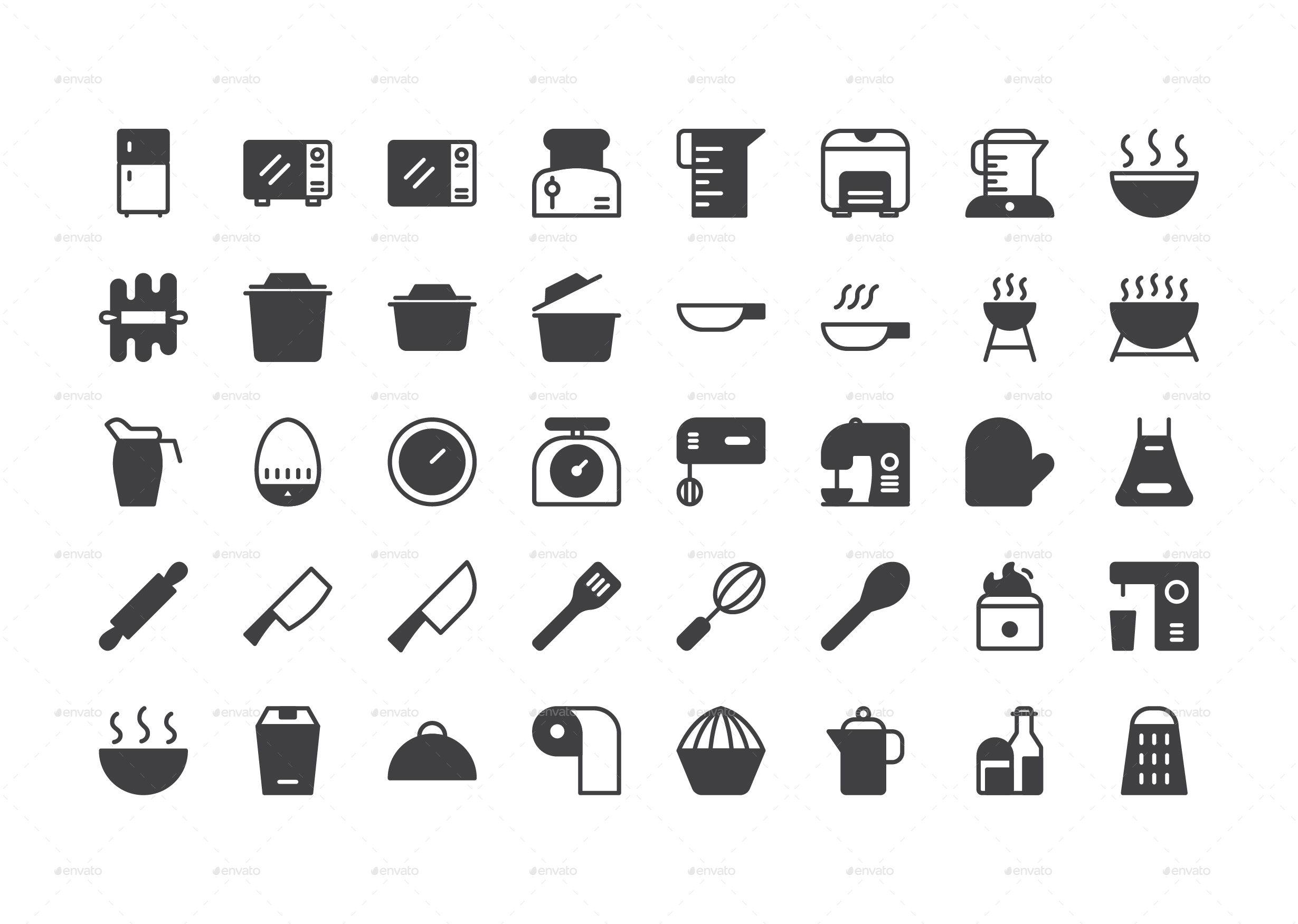 50 Kicthen Icon Set, Icons | GraphicRiver