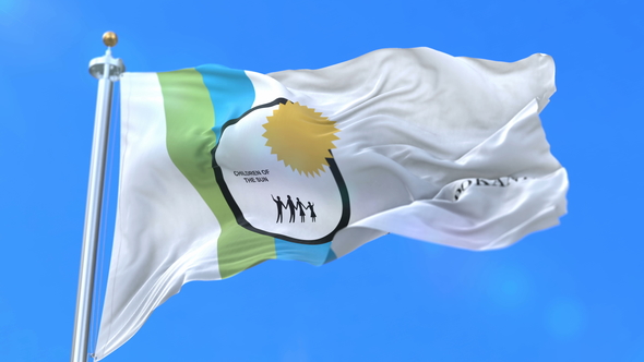 Flag of Spokane City of Washington in United States of America, Motion ...