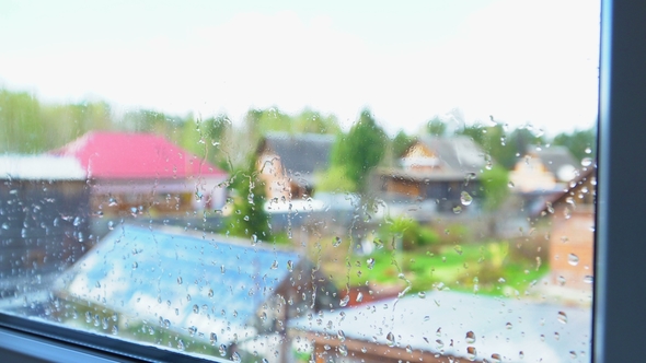 Raindrops on a Plastic Window., Stock Footage | VideoHive