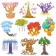 Magic Tree Vector Fantasy Forest with Cartoon, Vectors | GraphicRiver