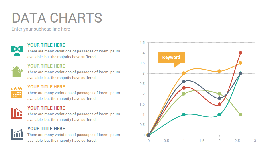 Data Charts PowerPoint Presentation Template, Presentation Templates