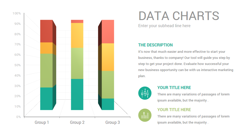 Data Charts PowerPoint Presentation Template, Presentation Templates