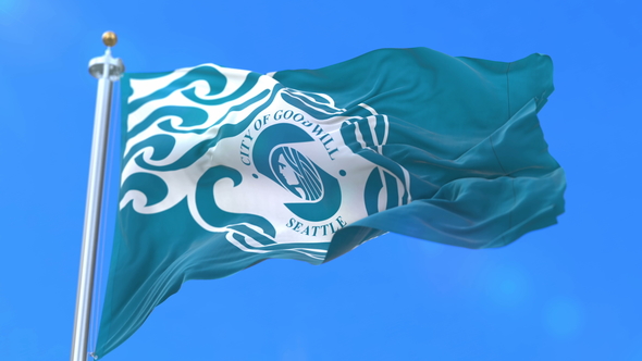 Flag of Seattle City of United States of America, Motion Graphics ...