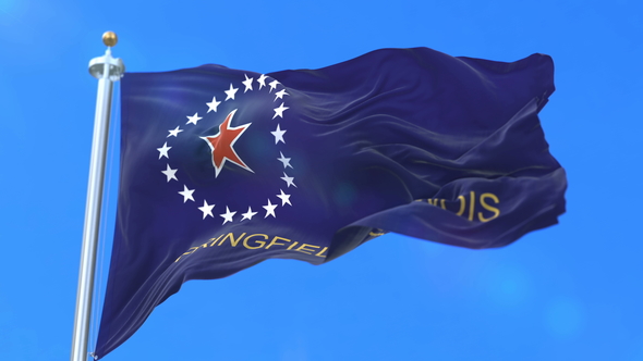Flag of Springfield City of Illinois in United States of America ...