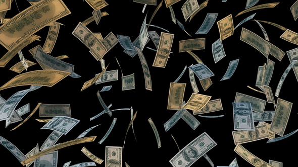 4K Money Raining, Motion Graphics | VideoHive