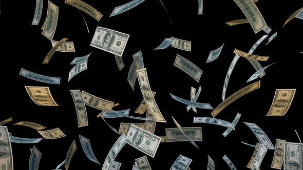 4K Money Raining Seamless Loop, Motion Graphics | VideoHive