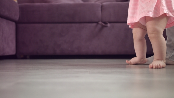 Baby Feet Steping at Home Child First Step, Stock Footage | VideoHive