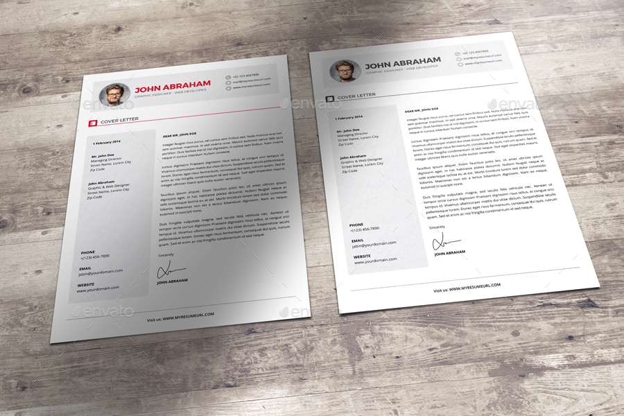 Resume & Cover Letter Design v1, Print Templates | GraphicRiver