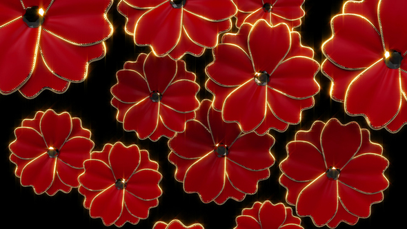 Red Jewel Flowers, Motion Graphics | VideoHive
