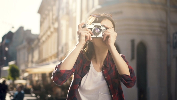 Photography with Retro Camera, Stock Footage | VideoHive