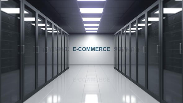 E-COMMERCE Caption in a Server Room, Motion Graphics | VideoHive