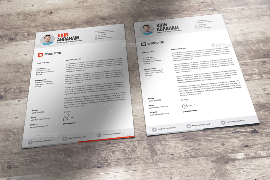Resume & Cover Letter Design v3, Print Templates | GraphicRiver