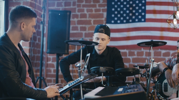 Creative Band Setting Music and Practicing, Stock Footage | VideoHive