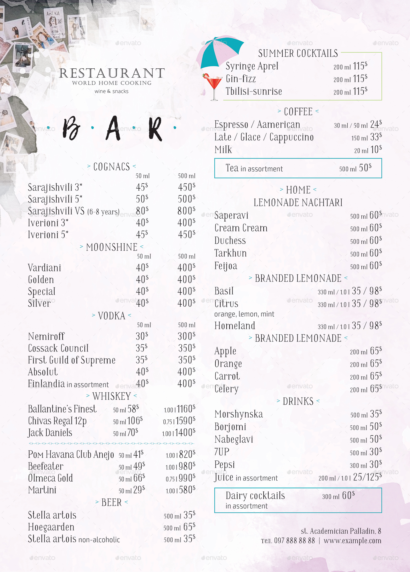 Menu Food and Drinks Template, Print Templates | GraphicRiver