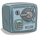 Cartoon Steel Safe Box with Lock Vector Icon by GB_Art | GraphicRiver