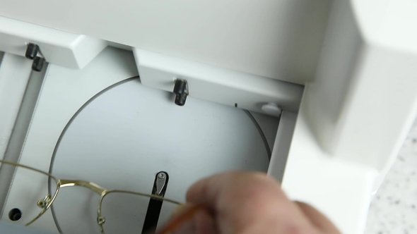 Production of Spectacle Lenses in the Optical Workshop, Stock Footage