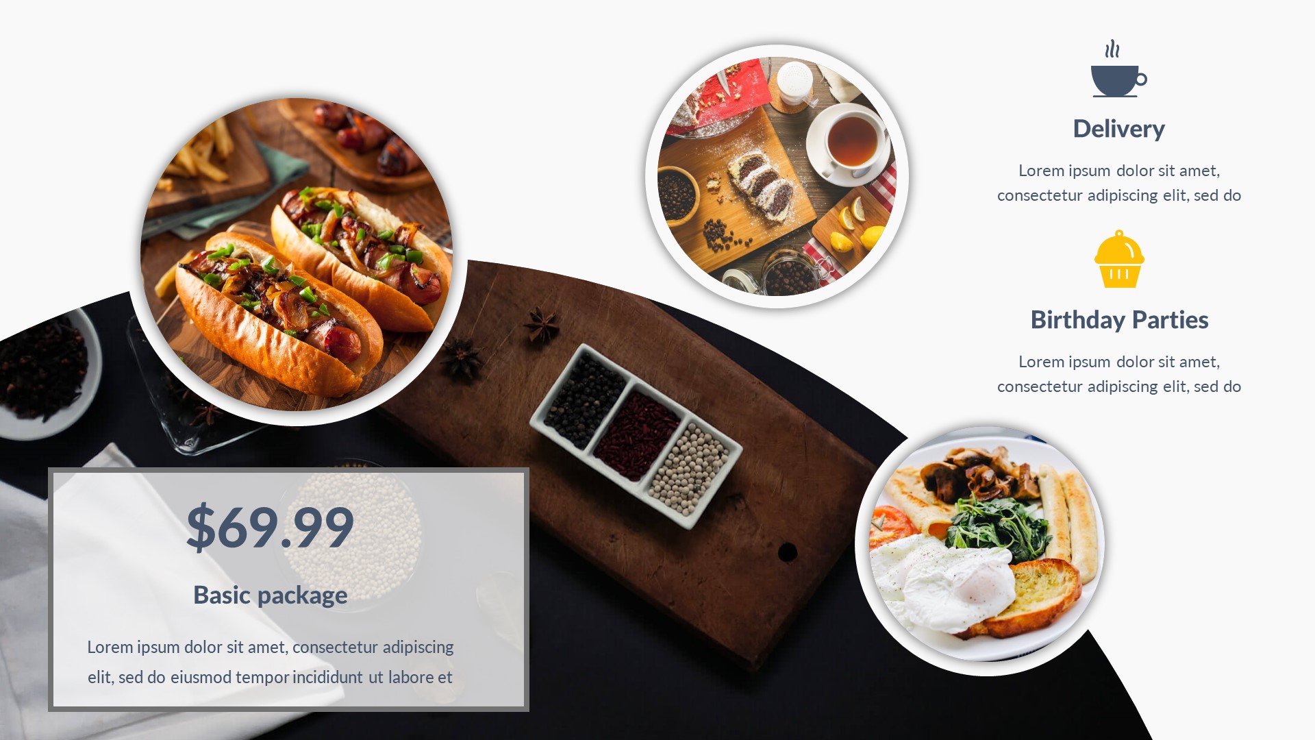 Diner Food Multipupose PowerPoint Template, Presentation Templates