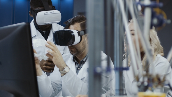 Scientists Working with 3d Printing and VR, Stock Footage | VideoHive
