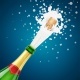 Champagne Bottle Explodes, Vectors | GraphicRiver