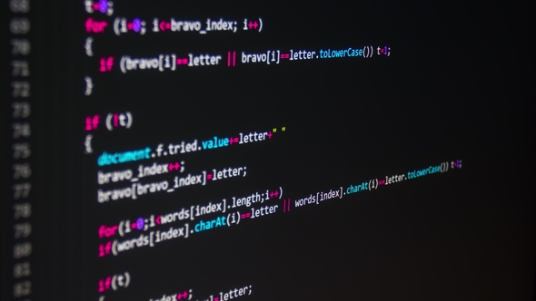Programming Code Running Down a Computer Screen Terminal, Stock Footage