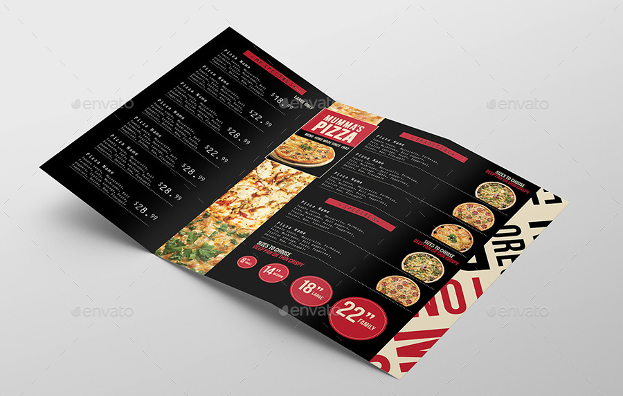 Tri-Fold Pizza Menu, Print Templates | GraphicRiver