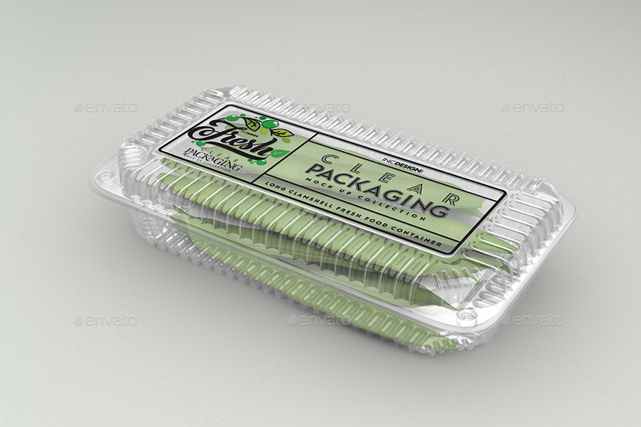 Clear Long Clamshell Packaging Mockup, Graphics | GraphicRiver