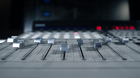 Professional Recording Studio. Interface of Sound Equipment for Mixing ...