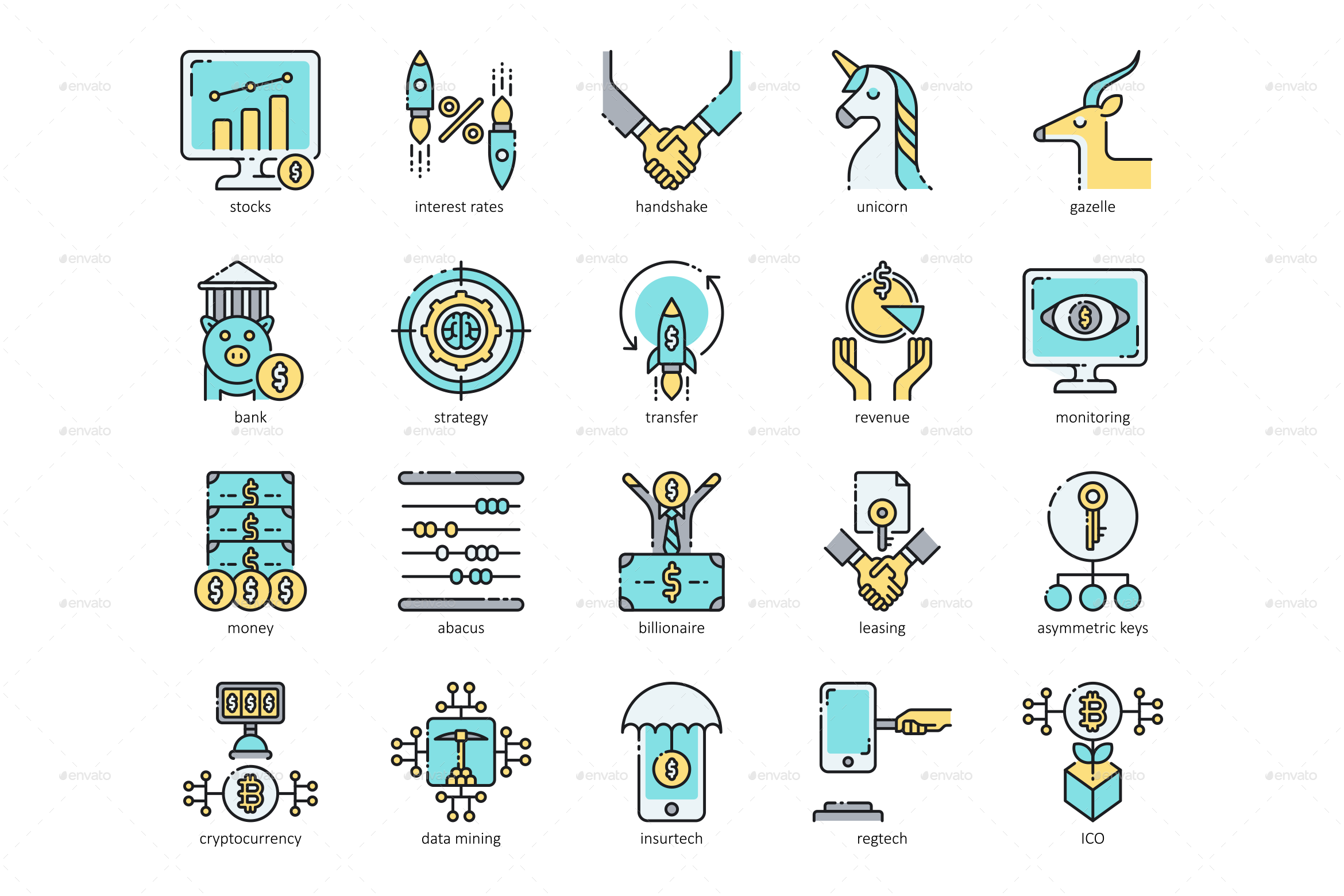 Fintech Icons, Icons | GraphicRiver