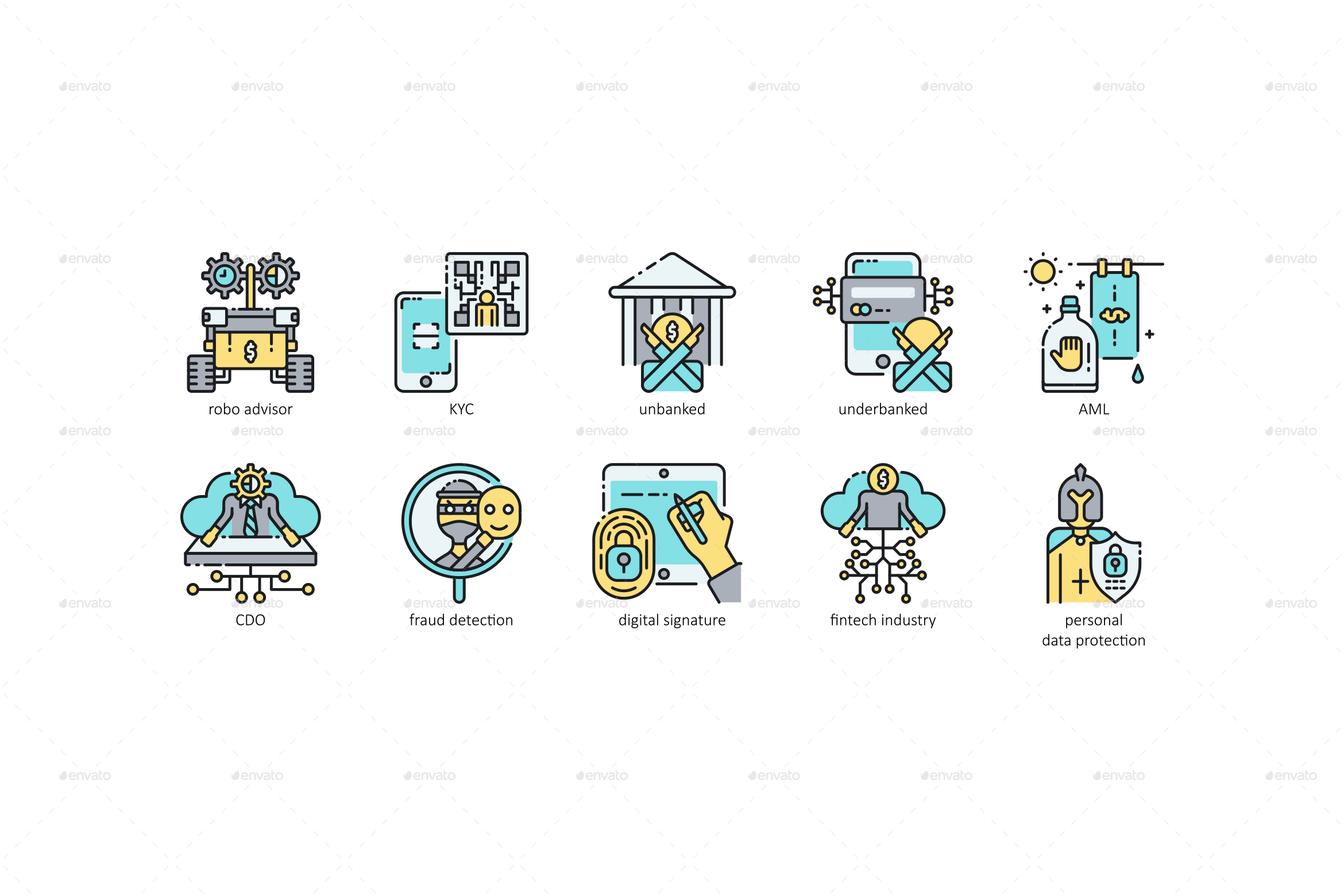 Fintech Icons, Icons | GraphicRiver