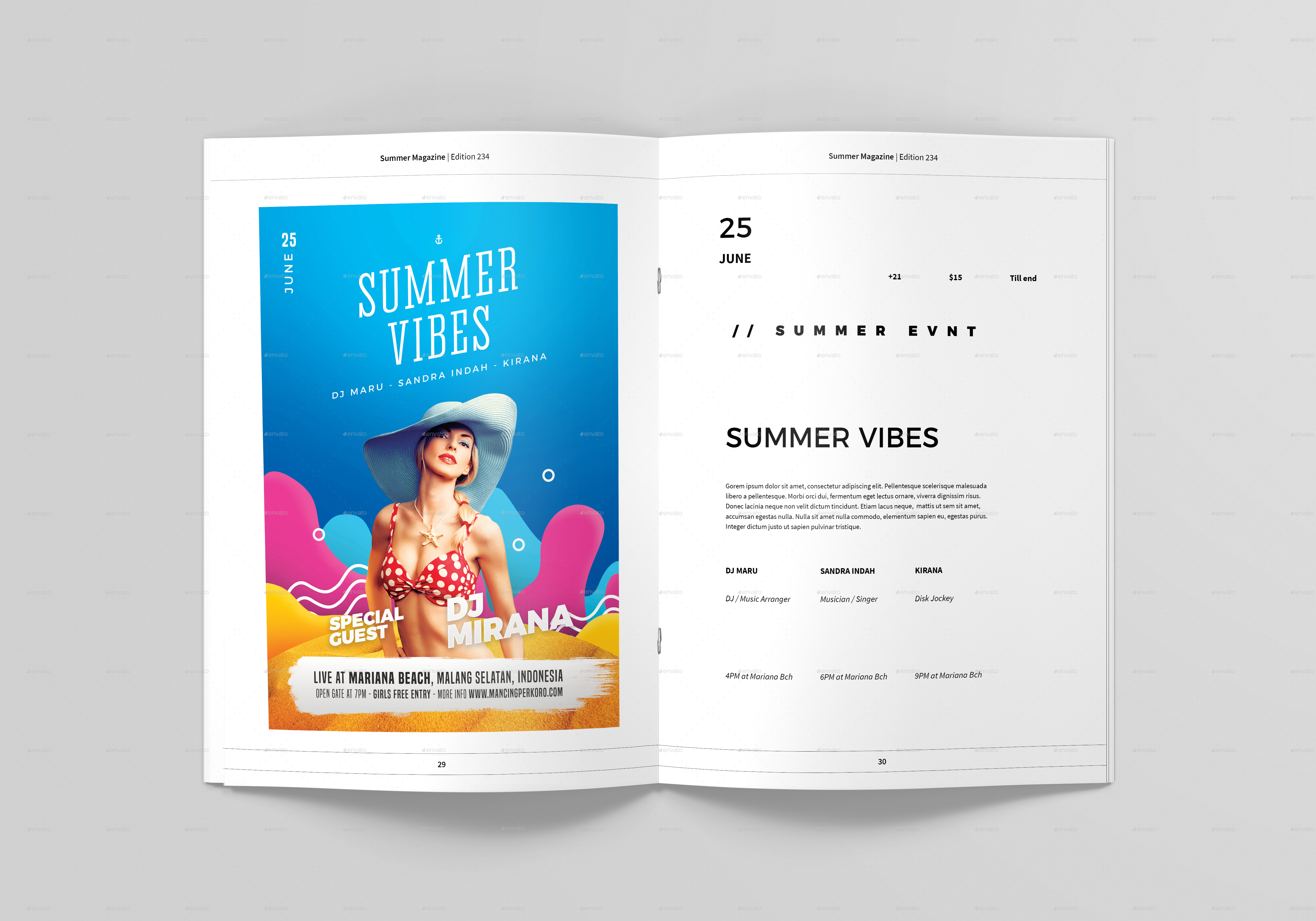 Summer Magazine, Print Templates | GraphicRiver