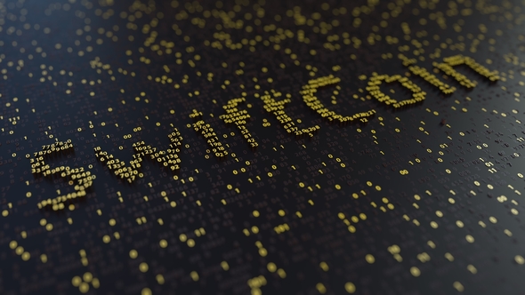 SwiftCoin Word Made of Moving Golden Numbers, Motion Graphics | VideoHive
