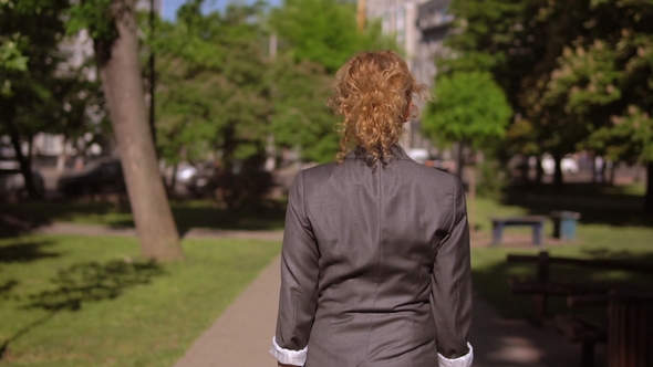Lady Stroll in Parkland, Stock Footage | VideoHive