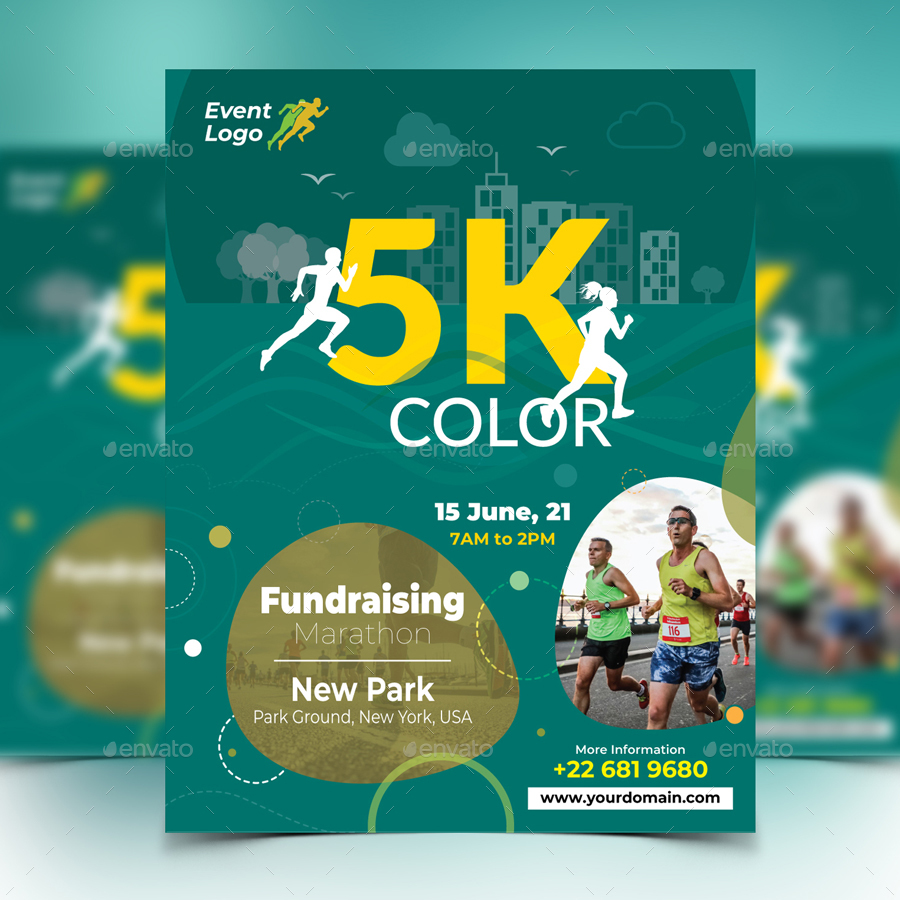 Color Run Flyer, Print Templates | GraphicRiver
