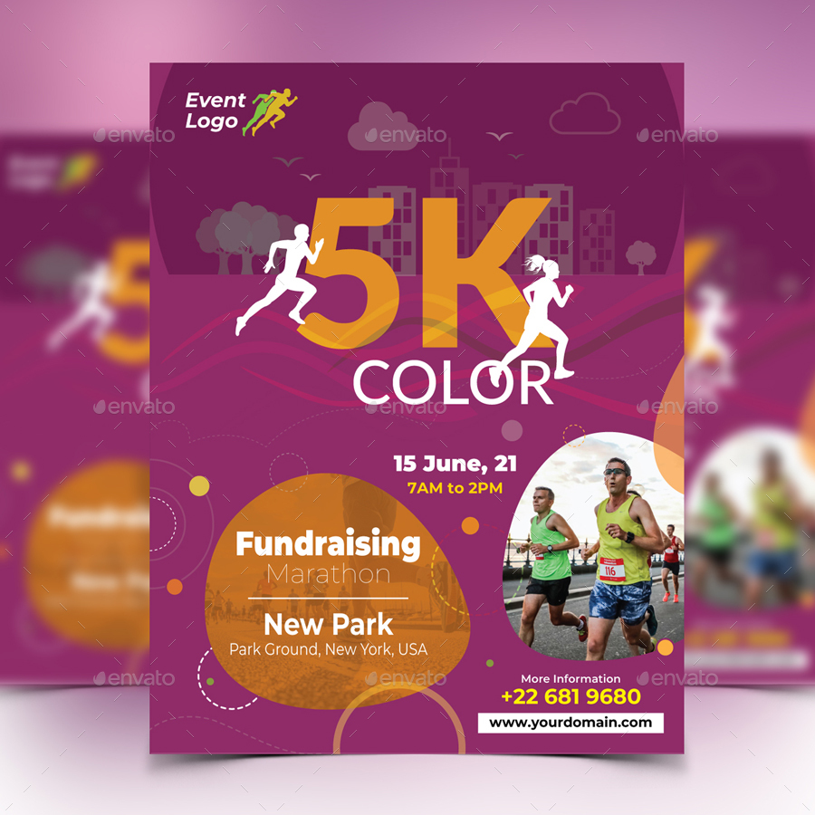 Color Run Flyer, Print Templates | GraphicRiver