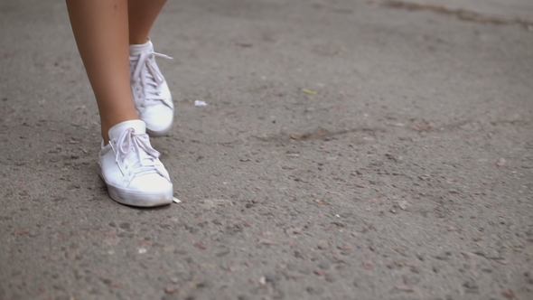 Female Legs Going on Street, Stock Footage | VideoHive