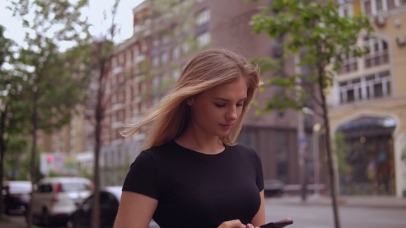 Successful Lady Texting Message on Smart Phone, Stock Footage | VideoHive