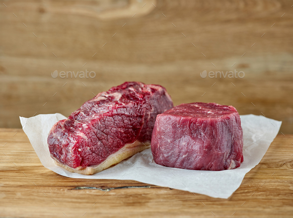 raw strip loin and fillet mignon steak Stock Photo by magone | PhotoDune
