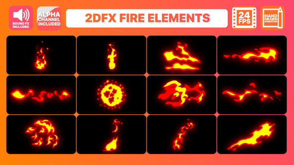 Hand Drawn Fire Elements Pack | Motion Graphics Pack, Motion Graphics