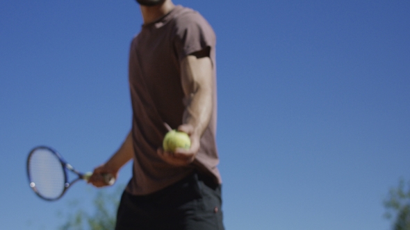 Man Training Forehand Shot in Sunlight, Stock Footage | VideoHive
