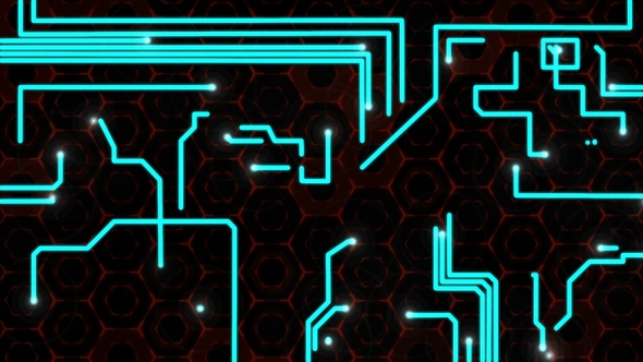 Circuit Board with Appearing Tracks, Motion Graphics | VideoHive