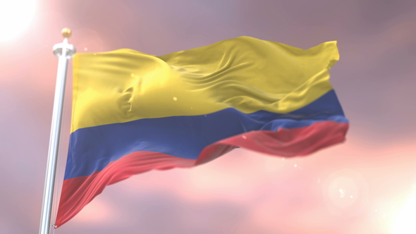 Flag of Colombia at Sunset, Motion Graphics | VideoHive