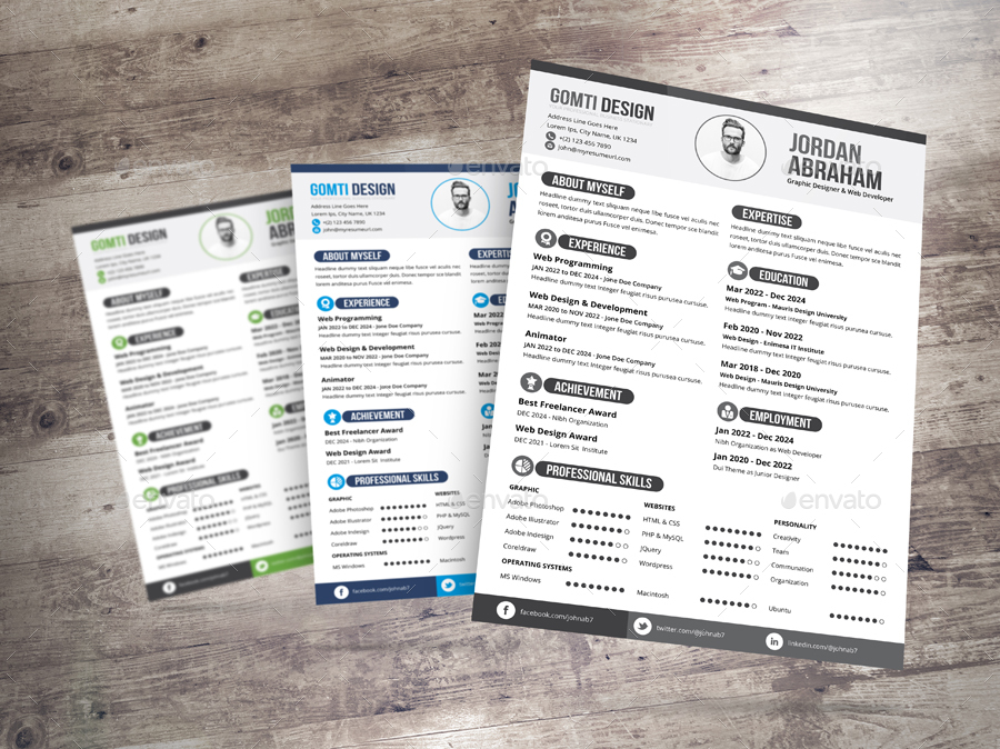 Resume & Cover Letter Design v7, Print Templates | GraphicRiver