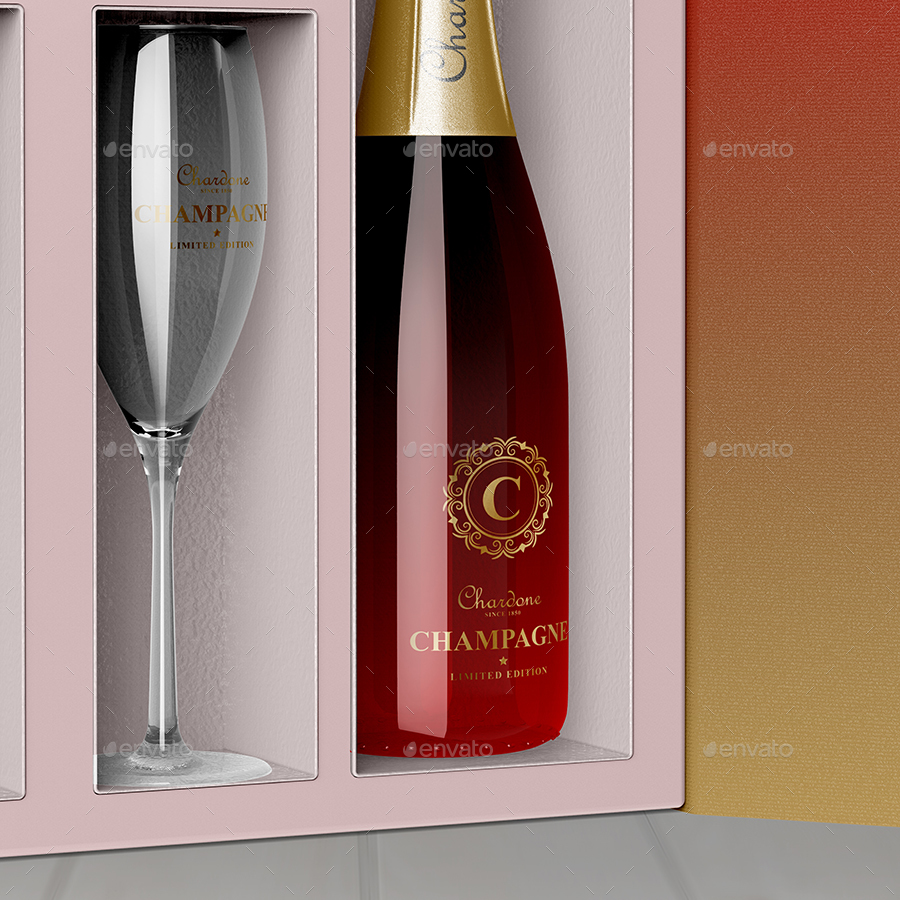 Champagne Box Packaging Mockup, Graphics | GraphicRiver