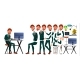 Office Worker Vector. Man Animated Set European Character, Vectors