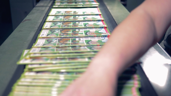 Piles of Magazines Go on an Assembly Line, Stock Footage | VideoHive